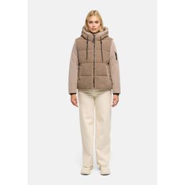 Marikoo Damen Winterjacke "Elidee", beige, Gr. XL, Obermaterial: 100% Polyester, Jacken, Winterjacke mit Kapuze und praktischen Rei&szlig;verschlusstaschen