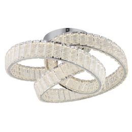 Globo LIGHTING Deckenleuchte &raquo;MUCKY&laquo; LED-Modul 1 Stk. warmwei&szlig; - kaltwei&szlig; Deckenlampe Wohnzimmer-Leuchte Schlafzimmer-Leuchte Flur K&uuml;che silber &Oslash; 60cm