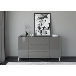 set one by Musterring Sideboard &raquo;Reno&laquo; 1 Stk. tlg. Mit Vierkantfu&szlig; in diversen Farben, 106 cm H&ouml;he & Farbauswahl grau Glas, Holzwerkstoff B/H/T: 182cm