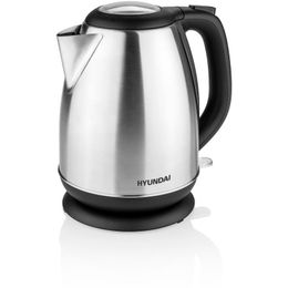 Hyundai Wasserkocher &raquo;VK302&laquo; 1,7 l 2200 W Edelstahl, Doppelsicherheitssystem, transparenter Deckel silber Einheitsgr&ouml;&szlig;e Wasserkocher