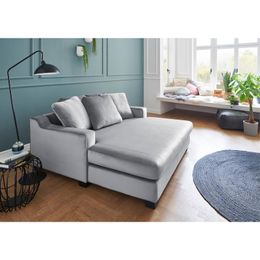 OTTO home Big-Sofa &raquo;Nobel&laquo; Megasessel, Loveseat, inkl. 5 R&uuml;ckenkissen, frei im Raum stellbar grau B/H/T: 158cm x 89cm x 173cm, Samtvelours