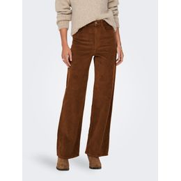 Only Damen Cordhose "ONLHOPE GLOBAL HW WIDE CORD PNT NOOS", braun, Gr. 40, unifarben, Cord, Obermaterial: 98% Baumwolle, 2% Elasthan, Hosen,