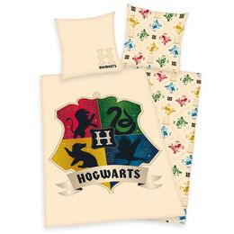 Harry Potter Wendebettw&auml;sche &raquo;&laquo; mit tollem Motiv bunt Linon, Obermaterial: 100% Baumwolle B/L: 135cm x 200cm, 1 Stk., 1 Stk., Linon, B/L: 80cm x 80cm