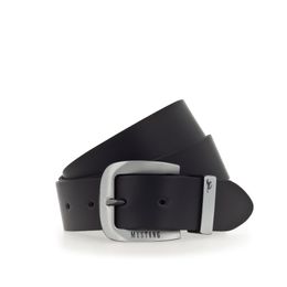 Mustang Herren Lederg&uuml;rtel ""Franklin"", schwarz, Gr. 125, unifarben, Rindsleder, G&uuml;rtel, mit &Uuml;berl&auml;nge, 3,5 cm breit, aus Rindsleder