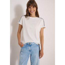 Cecil Damen T-Shirtvanillewei&szlig;, Gr. XL, unifarben, Web, 50% Modal, 50% Baumwolle, Shirts, im soften Baumwoll-Mix