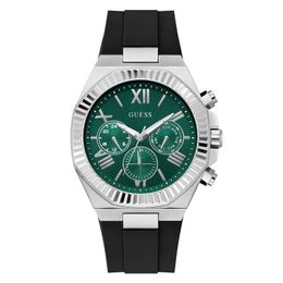 Guess Herren Multifunktionsuhr &raquo;EQUITY&laquo; Quarzuhr, Armbanduhr, Herrenuhr, Silikonarmband, analog, Wochentag schwarz Einheitsgr&ouml;&szlig;e