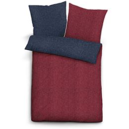 Biberna Wendebettw&auml;sche &raquo;HERMAL Melange Flanell uni, kuschelig weich&laquo; 3 Stk. Flanell in Melangeoptik, Winterbettw&auml;sche, Made in Germany braun Flanell, 