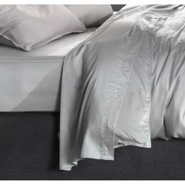 ZO HOME Bettlaken &raquo;Satinado&laquo; Laken aus 100% Baumwolle, hochwertiges Mako-Satin, Betttuch ab 90x200 grau Mako-Satin, Obermaterial: 100% Baumwolle B/L: 