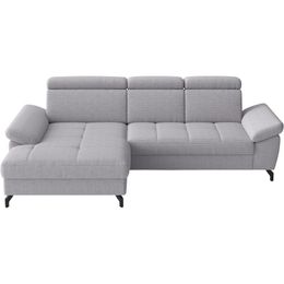 sit&more Ecksofa &raquo;Vanity, L-Form, B: 264 cm,&laquo; Inkl.Sitz-,Kopf-und Armteilverstellung grau 100% Polyester B/H/T: 264cm x 84cm x 181cm, Cord, Recamiere 