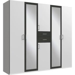 wimex Kleiderschrank &raquo;Diver Dreht&uuml;renschrank mit Spiegel, in der Breite: 225cm&laquo; Bestseller Schlafzimmerschrank wahlweise 3 Innenausstattungen wei&szlig; B/H/T: 