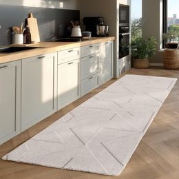 Ayyildiz Teppiche Teppich &raquo;POMPEI 1613 , auch als L&auml;ufer&laquo; rechteckig 12 mm H&ouml;he weiche pflegeleichte Oberfl&auml;che, Hoch-Tief-Struktur, Kurzflor beige Microfaser B : 80cm 