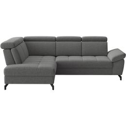 Sit & More sit&more Ecksofa &raquo;Vanity; L-Form, B. 254 cm&laquo; Inkl.Sitz-,Kopf-und Armteilverstellung 100% Polyester B/H/T: 254cm x 84cm x 197cm, Flachgewebe, Ottomane 
