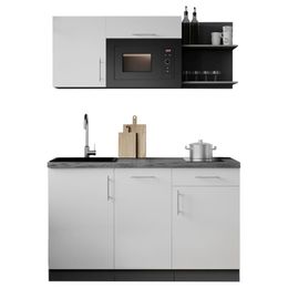 respekta Pantryk&uuml;che &raquo;Oliver&laquo; zerlegt, wahlweise mit Mikrowelle, mit Soft Close, Breite 145 cm wei&szlig; B/H/T: 145cm x 200cm x 60cm,mit Mikrowelle