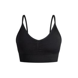 Smilodox Sport Bh Maria Solid Scrunch Adjustable Damen Gr&ouml;&szlig;e S schwarz / wei&szlig;