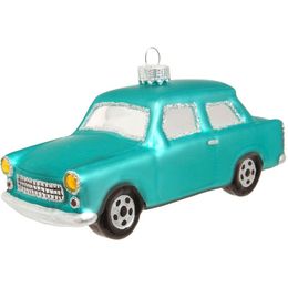 Weihnachtsbaumkugel &raquo;Baumschmuck Trabant t&uuml;rkis 11cm&laquo; Dekoriert mit Liebe zum Detail blau Glas 11cm