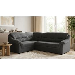 OTTO home Ecksofa &raquo;Nyborrg 234 x 185 cm, auch mit Schlaffunktion, formsch&ouml;n & stabil&laquo; Wahlweise mit Bettfunktion, L-Form, moderne Steppung grau 100% 