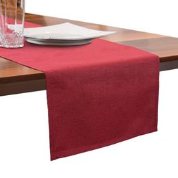 OTTO home Tischl&auml;ufer &raquo;Meellon&laquo; unifarben, modern, strukturiert, Esszimmer, Esstisch, Deko rot Polyester B/L: 180cm x 40cm, 1 Stk.
