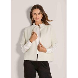Madeleine Moderne Strickjacke im Cape-Design in perlwei&szlig; / melange | Gr.: 40