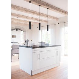 Optifit Pantryk&uuml;che &raquo;Ahus&laquo; K&uuml;cheninsel, Breite 150 cm, wahlweise mit Kochfeld schwarz-wei&szlig; B/H/T: 150cm x 90,8cm x 95cm, ohne E-Ger&auml;te