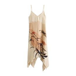 next Kleid Damen Gr&ouml;&szlig;e 38 beige / pfirsich / schwarz Sommerkleid