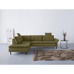 Quelle Home affaire Ecksofa &raquo;Birkholm L-Form&laquo; Armlehnverstellung, auch in Easy Clean Bezug - mit Wasser zu reinigen gr&uuml;n 98% Polyester 2% Polyamid B/H/T: 