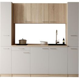 respekta K&uuml;chenzeile &raquo;Ingrid&laquo; zerlegt, wahlweise mit K&uuml;hlschrank, Soft-Close-Funktion, Breite 210 cm wei&szlig; B/H/T: 210cm x 200cm x 60cm, ohne 