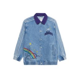 adidas originals Jacke 'CARE BEARS LOOSE COLLEGE' M&auml;dchen Gr&ouml;&szlig;e 152 blue denim / dunkellila / rot / wei&szlig;