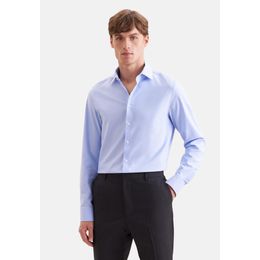 Seidensticker Herren Businesshemd "Schwarze Rose", blau, Gr. 42, unifarben, 60% Baumwolle, 35% Polyester, 5% Elasthan, Hemden, Slim 1/1 Kentkragen Uni