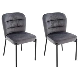 OTTO home Esszimmerstuhl &raquo;Aniene&laquo; () 2 Stk.Gepolsterte R&uuml;ckenlehne und Sitzfl&auml;che, Sitzh&ouml;he 49 cm grau Stoff B/H/T: 46cm x 82,5cm x 56cm, 2 Stk., 