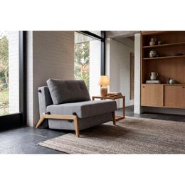 INNOVATION LIVING Sessel &raquo;CUBED Schlafsessel, F&uuml;&szlig;e Eiche, Breite 98cm, hoher Sitzkomfort&laquo; grau Struktur grob, Eiche Beine, Schlaffunktion, B/H/T: 98cm