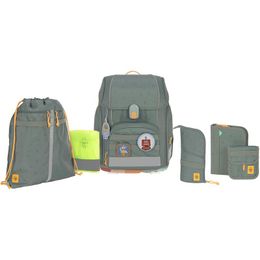 L&auml;ssig L&auml;ssig Damen L&Auml;SSIG Schulranzen &raquo;Unique, Boxy, Letters green&laquo; Reflektoren PETA-approved vegan; aus recycelten PET-Flaschen gr&uuml;n B/H/T: 30cm x 41,5cm x