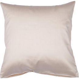 Janine Kissenbezug &raquo;Colors Mako Satin&laquo; mit Rei&szlig;verschluss, uni Kissenh&uuml;lle, feinf&auml;dig, 100% Baumwolle beige Mako-Satin, Obermaterial: 100% Baumwolle B/L: 