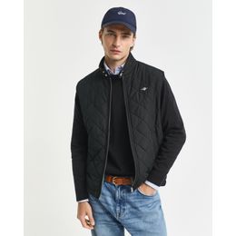 Gant Herren Steppweste "QUILTED WINDCHEATER VEST", schwarz, Gr. S, unifarben, Web, Obermaterial: 100% Polyester, Westen, mit Wattierung aus