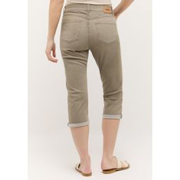 Angels Damen Caprijeans "CICI TURN UP"light khaki used, Gr. 40, unifarben, Denim/Jeans, Obermaterial: 89% Baumwolle, 8% Polyester, 3% Elasthan,