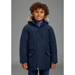 Scout Jungen Outdoorjacke "Parka mit Fellkragen - NEU von Scout", blau, Gr. 116, unifarben, Web, Obermaterial: 100% Polyester. Futter: 100%
