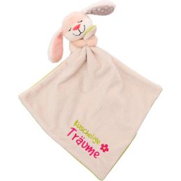 Schmusetuch &raquo;My First Nici, Schmusetuch mit Kuscheltier Hase, Kuschelige Tr&auml;ume&laquo; mit aufgestickter Botschaft beige Einheitsgr&ouml;&szlig;e Schmusetuch