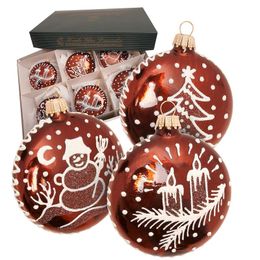 Weihnachtsbaumkugel &raquo;Baumschmuck Lebkuchen-Taler braun 8cm&laquo; Dekoriert mit Liebe zum Detail braun Glas 8cm