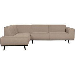 Woood Ecksofa &raquo;Statement, Sofa auf Birke-Gestell, mit Bonell- und Wellenfederung&laquo; frei im Raum stellbar, H 77 x B 274 x T 210 cm beige 100% Polyester 