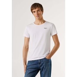 Pepe Jeans Herren Shirttop "basic t-shirt PEPE T-SHIRT 2P", wei&szlig;, Gr. M, 95% Baumwolle, 5% Elasthan, Tops