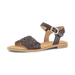 Gabor Damen Riemchensandale, Gr. 37, braun, Nappaleder, Schuhe, Blockabsatz, Sommerschuh, Sandalette mit Bandage in Flechtoptik