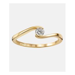 Diamant L'&eacute;ternel Ring aus 375 Gelbgold mit 0.15 Karat Diamant | Gr.: 56