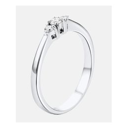 Diamant L'&eacute;ternel Trilogie-Ring aus 750 Wei&szlig;gold mit 0.15 Karat Diamant | Gr.: 58