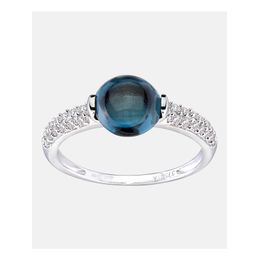 Diamant L'&eacute;ternel Verlobungsring aus 375 Wei&szlig;gold mit Diamant mit Topas | Gr.: 58