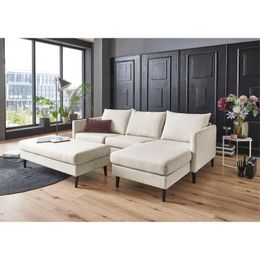 OTTO home Ecksofa &raquo;Rekvik L-Form&laquo; mit Wellenunterfederung, Ottomane beidseitig montierbar beige B/H/T: 227cm x 79cm, Struktur, langer Schenkel 