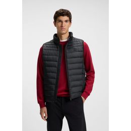 BOSS Orange Herren Steppweste "Odeno", schwarz, Gr. 50, unifarben, Web, Obermaterial: 100% Polyamid, Westen, Stehkragen, slim fit, kurze L&auml;nge