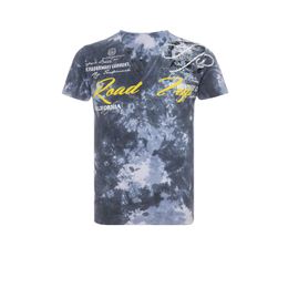 Cipo & Baxx CIPO & BAXX Herren T-Shirt "CT804", blau, Gr. L, bunt, Obermaterial: 95% Baumwolle CO. 5% Elasthan EL., Shirts, auff&auml;lligen Empirme-Print-Waschung