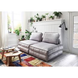 OTTO home XXL-Sessel &raquo;Miro&laquo; XXL-Sessel wandelbar zum G&auml;stebett grau Samtvelours, B/H/T: 110cm x 98cm