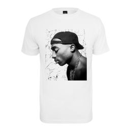Merchcode Herren T-Shirt "Merchcode Herren Tupac Cracked Background Tee", wei&szlig;, Gr. L, bedruckt, 100% Baumwolle, Shirts