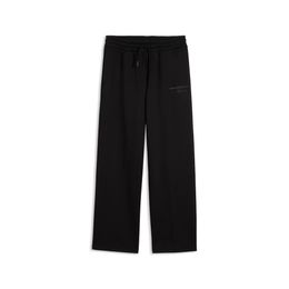 Puma M&auml;dchen Trainingshose "CLASS STRAIGHT LEG PANTS FL G", schwarz, Gr. 128, bedruckt, Fleece, Obermaterial: 68% Baumwolle, 32% Polyester, Hosen,