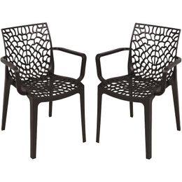 Garden Pleasure Stapelstuhl &raquo;CALVERA&laquo; (Set) 2 Stk.gefertigt ohne Verschraubungen schwarz Kunststoff B/H/T: 58cm x 81cm x 52cm, 2 Stk.